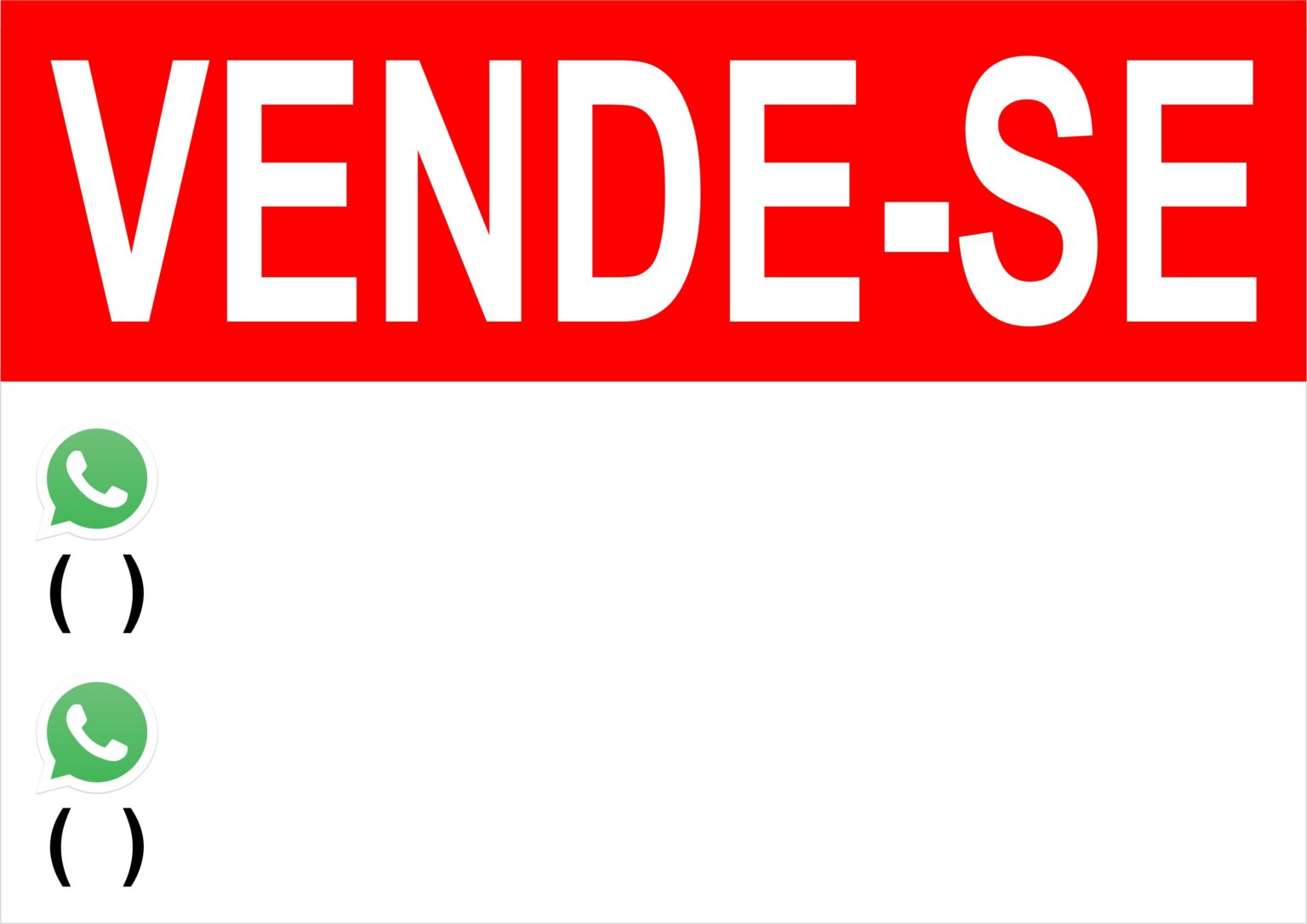 Placas de Vende-se para Imprimir Grátis - Blog Sinal Center