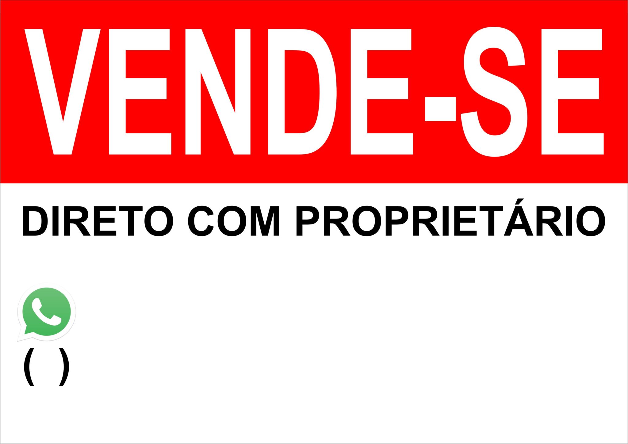 Placas de Vende-se para Imprimir Grátis - Blog Sinal Center